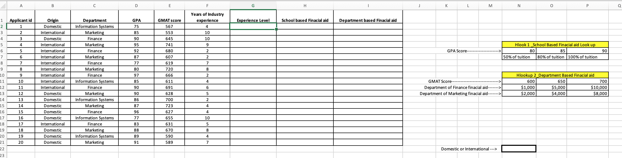 Question 3) write a Hlookup function in Cell H2 to | Chegg.com Question 3) write a Hlookup function in Cell H2 to | Chegg.com