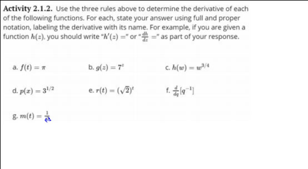 Solved Activity 2.1.2. Use the three rules above to | Chegg.com