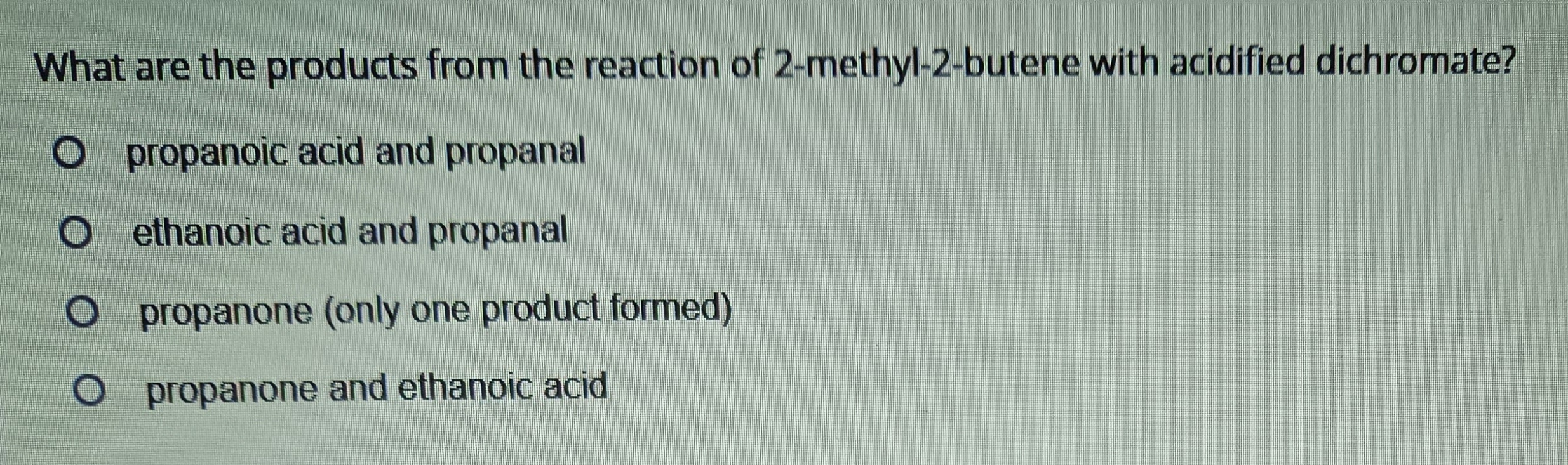 Solved What are the products from the reaction of | Chegg.com