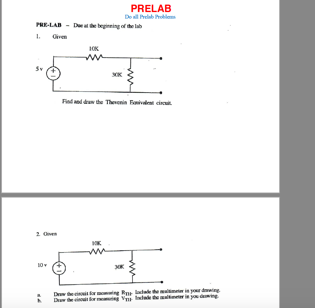 Solved PRELAB Do all Prelab Problems PRE-LAB - Due at the | Chegg.com