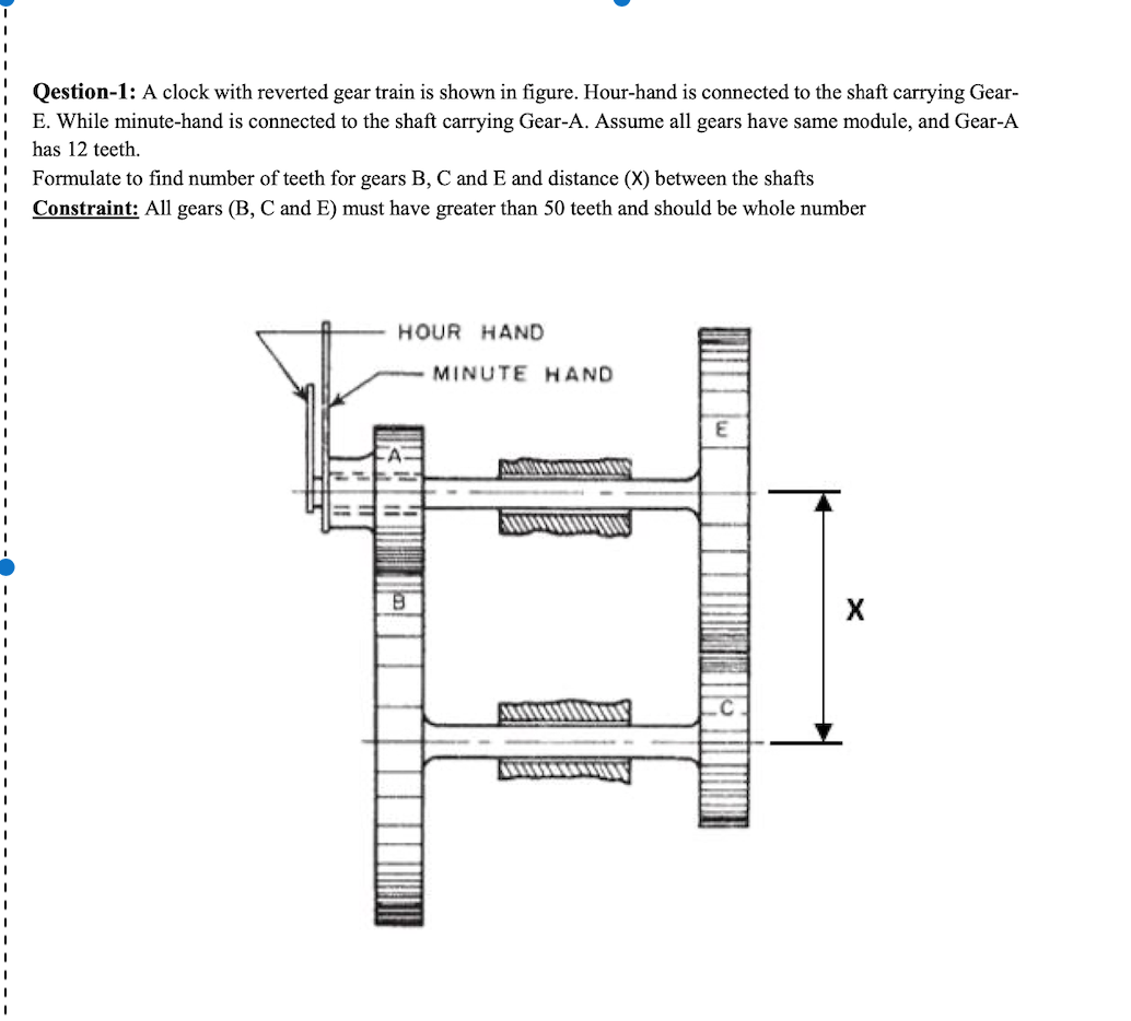 Solved Qestion-1: A clock with reverted gear train is shown | Chegg.com