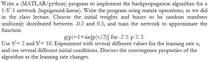 Write a MATLAB/python) program to implement the | Chegg.com