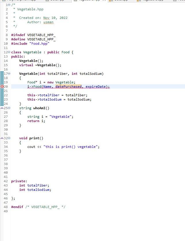 Solved c++ pure virtual functions, abstract class So Food | Chegg.com