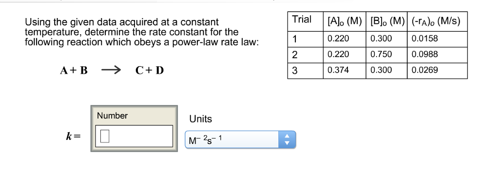Solved Using the given data acquired at a constant | Chegg.com
