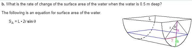 Solved 9 m A trough is shaped like a half cylinder with | Chegg.com