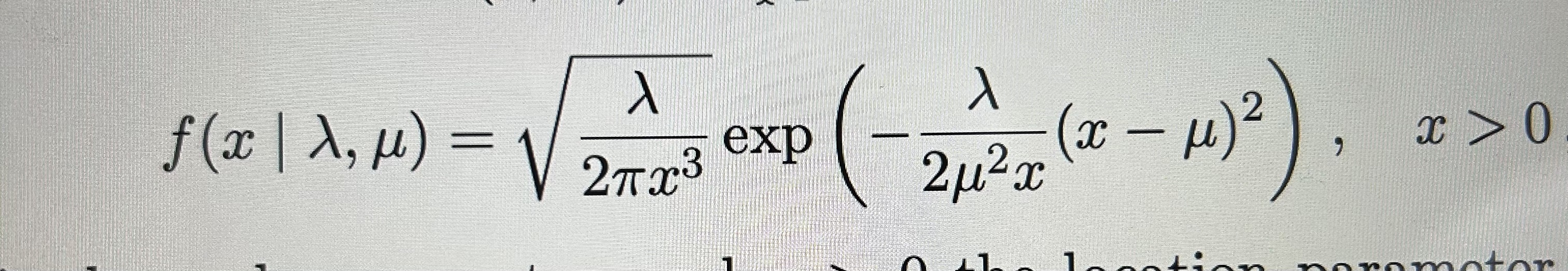 Given the pdf of the inverse Gaussian | Chegg.com