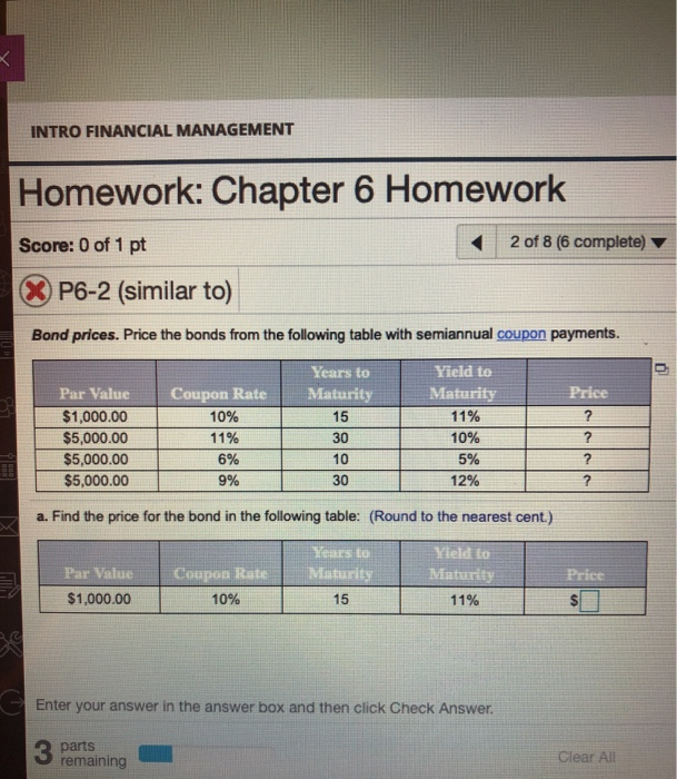 Solved INTRO FINANCIAL MANAGEMENT Homework: Chapter 6 | Chegg.com