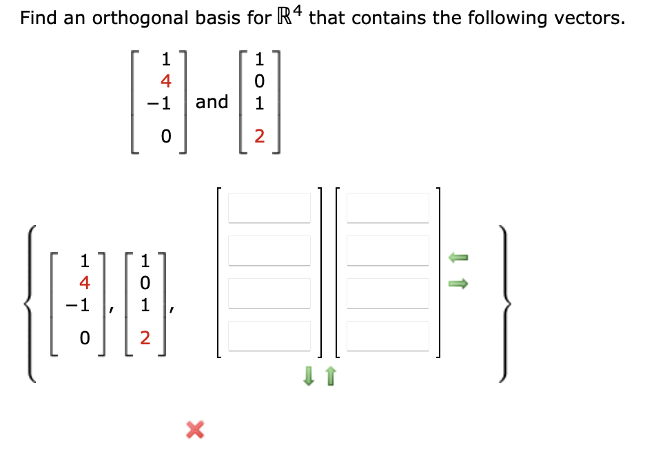 Solved Find an orthogonal basis for R4 that contains the | Chegg.com