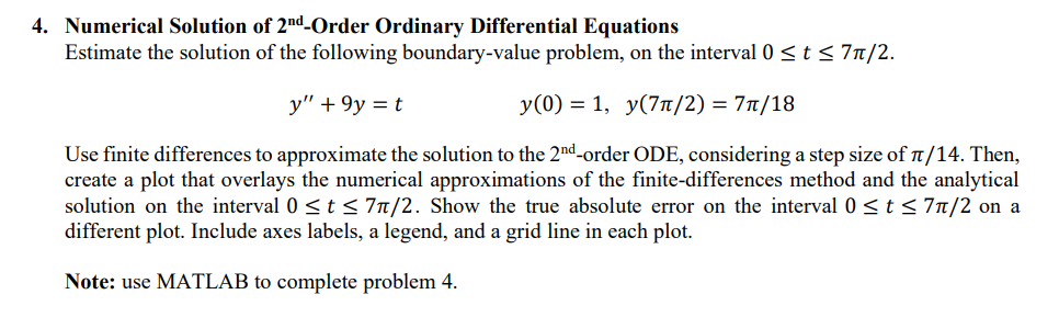 Solved Numerical Solution of 2nd -Order Ordinary | Chegg.com