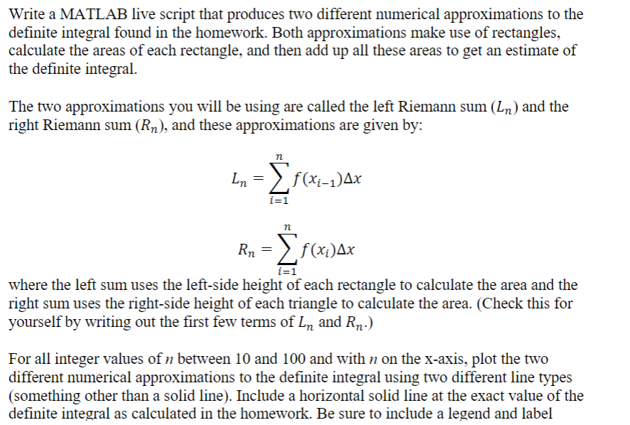 Solved Write a MATLAB live script that produces two | Chegg.com