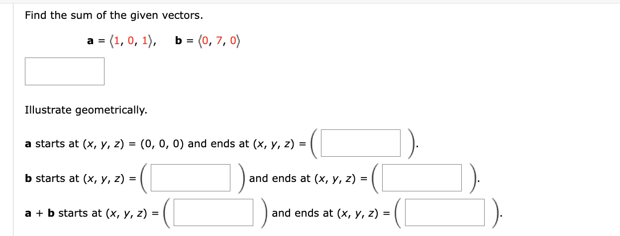 Solved Find the sum of the given vectors. | Chegg.com