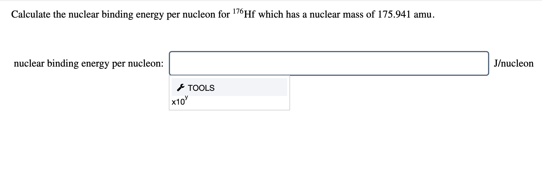 Solved Calculate the nuclear binding energy per nucleon for | Chegg.com