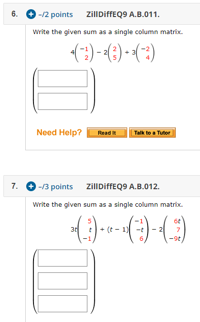 Solved 6. -12 points ZillDiffeQ9 A.B.011. Write the given | Chegg.com Solved 6. -12 points ZillDiffeQ9 A.B.011. Write the given | Chegg.com
