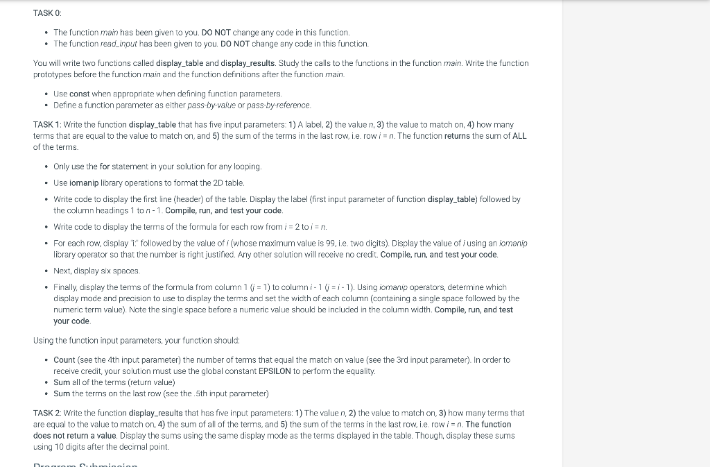 Solved Programming Problem Write a program that displays the | Chegg.com