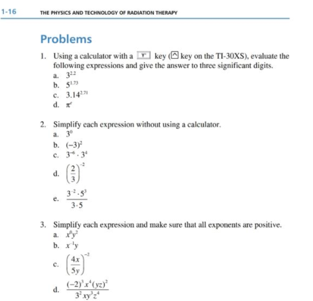 Solved 1-16 THE PHYSICS AND TECHNOLOGY OF RADIATION THERAPY | Chegg.com
