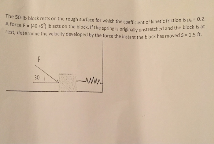 Solved The 50-lb block rests on the rough surface for which | Chegg.com