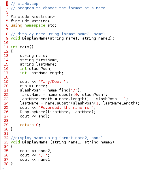 Solved 1 1 // cla4b.cpp 2 // program to change the format of | Chegg.com