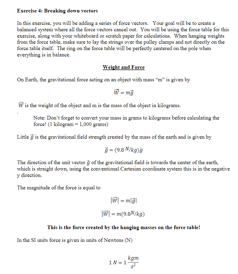 Solved Exercise 4: Breaking down vectors In this exercise, | Chegg.com