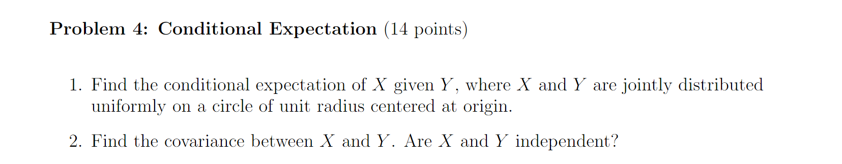Solved Problem 4 Conditional Expectation 14 Points 1