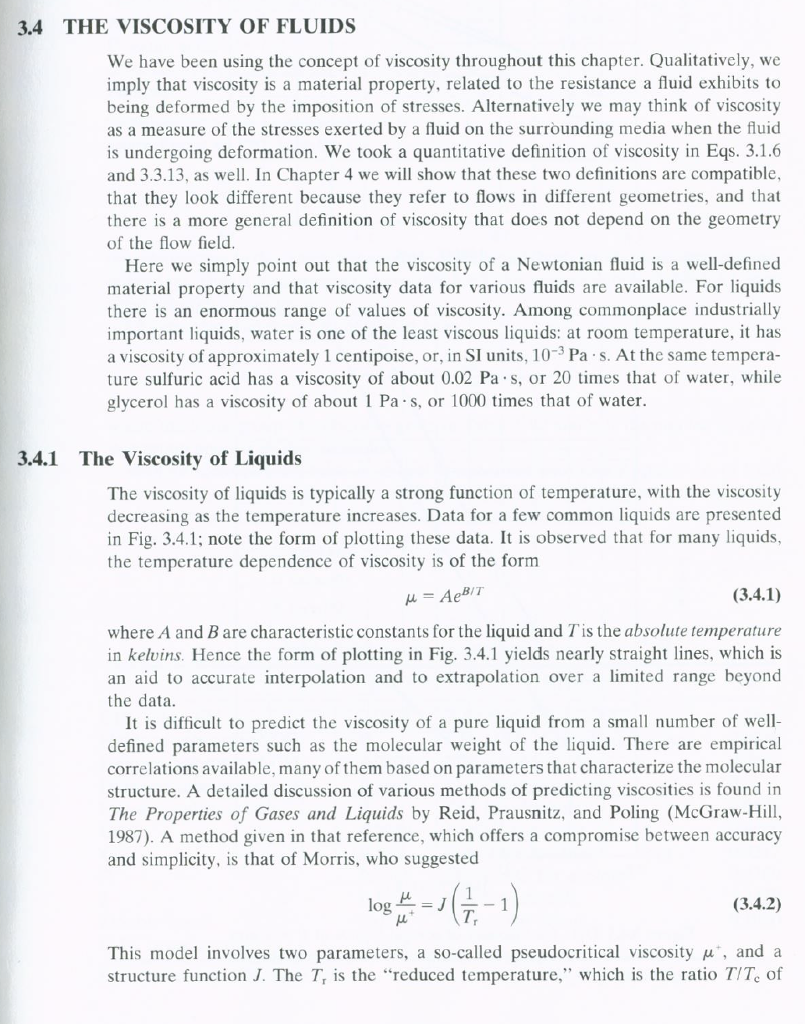 Calculate the viscosity of one fluid of your choice | Chegg.com