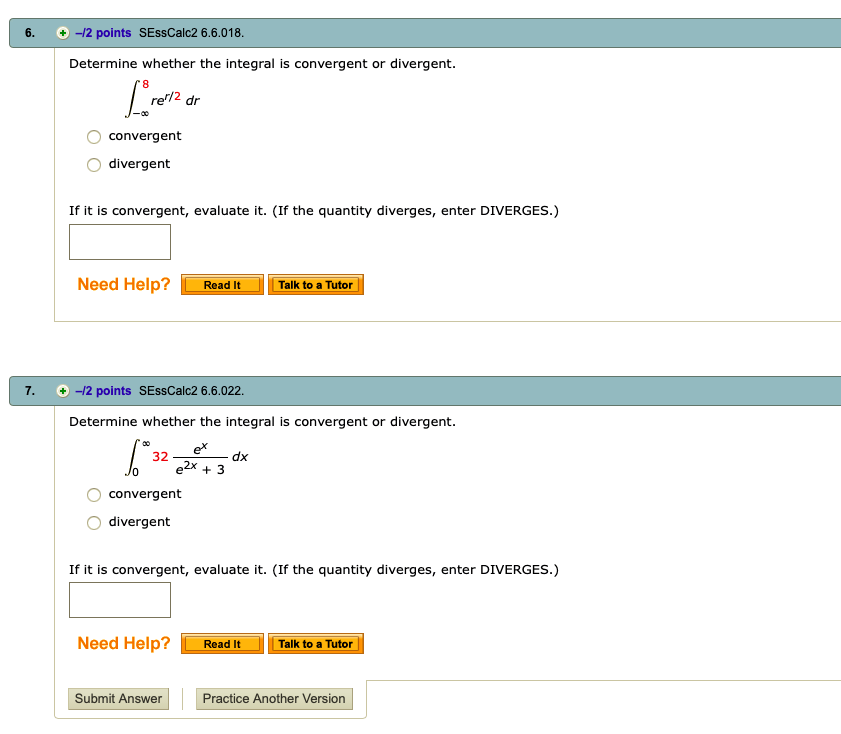 Solved 6. + -12 points SEssCalc2 6.6.018. Determine whether | Chegg.com Solved 6. + -12 points SEssCalc2 6.6.018. Determine whether | Chegg.com