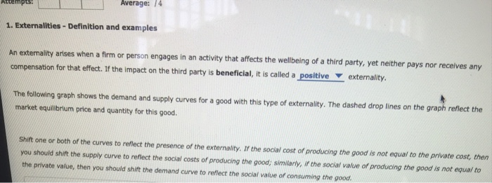 Solved anptsAverage: 1. Externalities- Definition and | Chegg.com