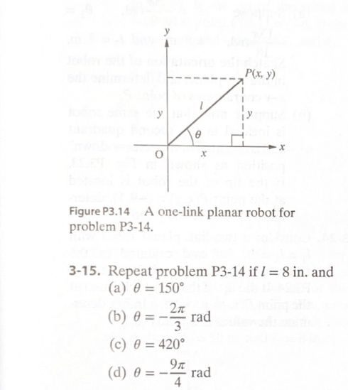 Solved Figure P3.14 A one-link planar robot for problem | Chegg.com