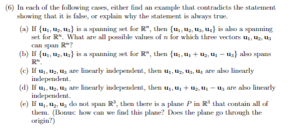 Solved (6) In each of the following cases, either find an | Chegg.com