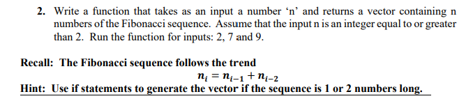 Solved 2. Write a function that takes as an input a number ' | Chegg.com