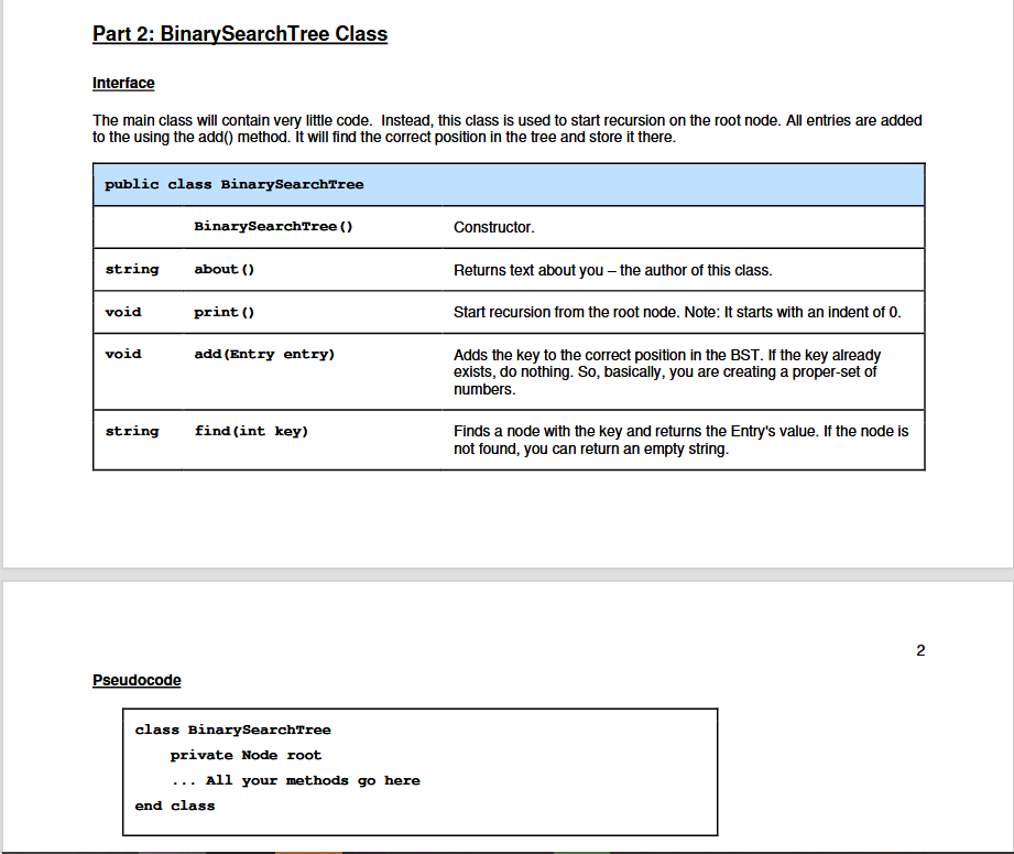 Solved For this assignment, you are going to create a Binary | Chegg.com