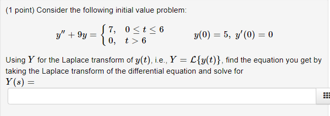 Solved (1 point) Consider the following initial value | Chegg.com