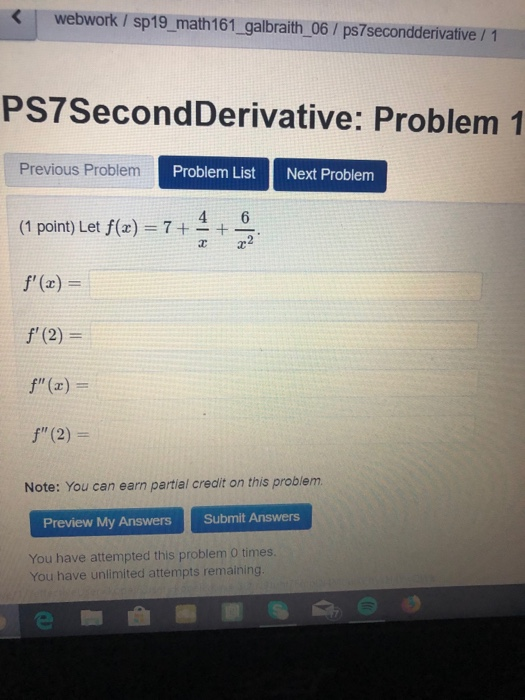 Solved webwork/ sp19 math161_galbraith 06/ | Chegg.com