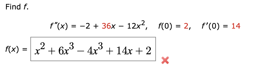 Solved Find f. | Chegg.com