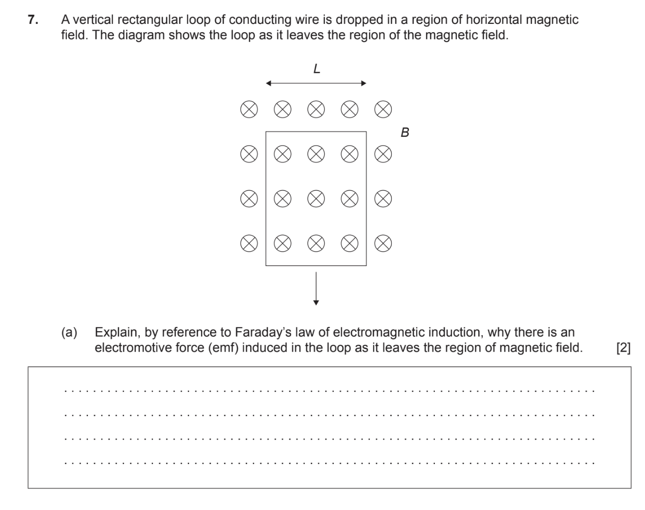 Solved A vertical rectangular loop of conducting wire is | Chegg.com
