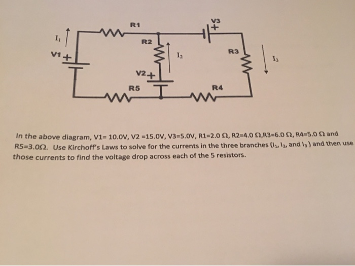 Solved V3 R1 R2 R3 V1 + 12 13 V2+ In the above diagram, V1 | Chegg.com