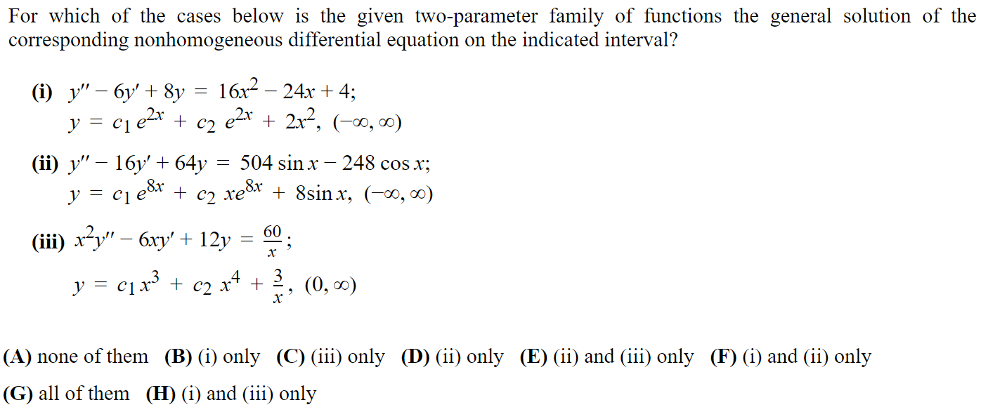 Solved For which of the cases below is the given | Chegg.com