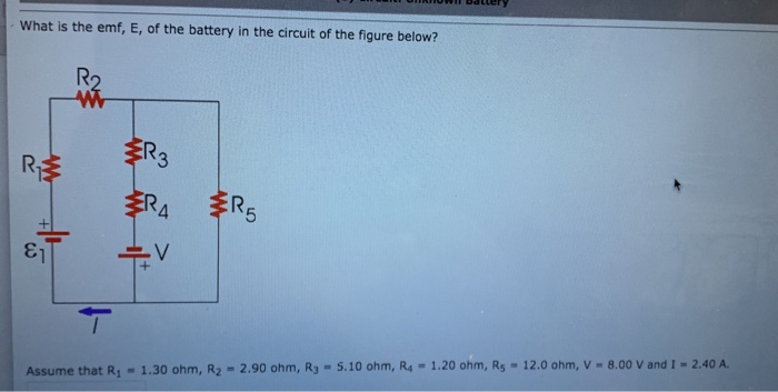 Solved What is the emf of the battery in the circuit of the | Chegg.com