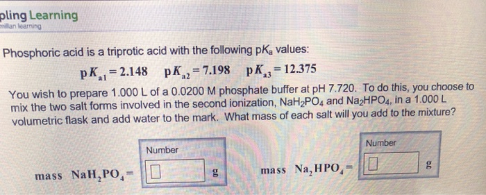 Solved pling Learning illan learning Phosphoric acid is a | Chegg.com