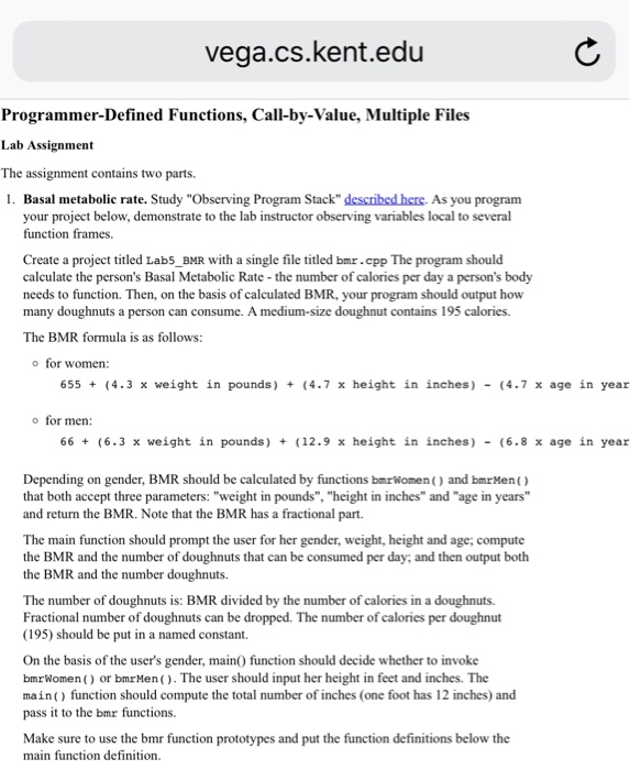 Solved vega.cs.kent.edu Programmer-Defined Functions, | Chegg.com