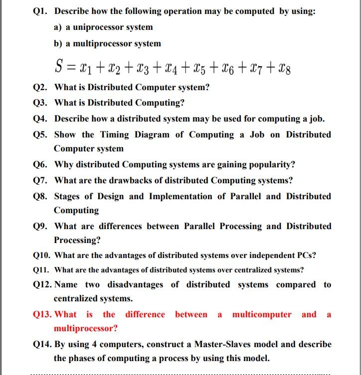 Solved Q1. Describe how the following operation may be | Chegg.com