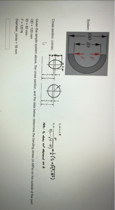 Solved OD ID System Cross-section: (circle) / 2 Given the | Chegg.com