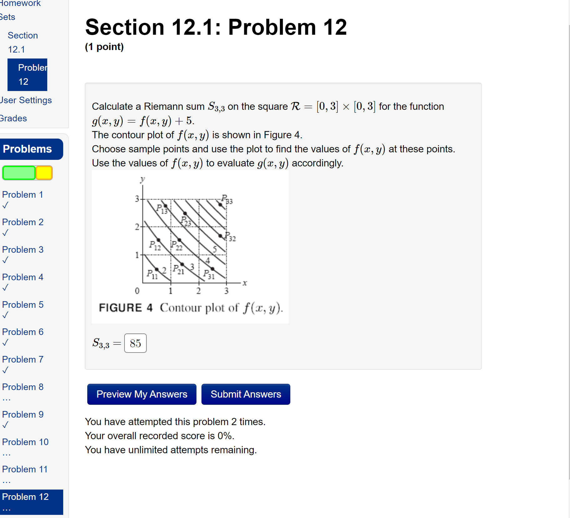 Solved Section 12.1: Problem 11 (1 point) The table below | Chegg.com