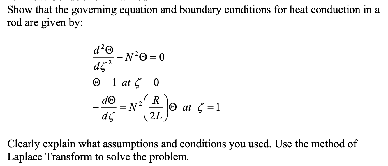 Solved Show that the governing equation and boundary | Chegg.com