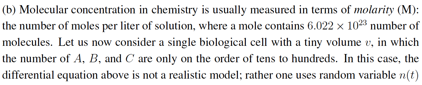 (b) Molecular concentration in chemistry is usually | Chegg.com