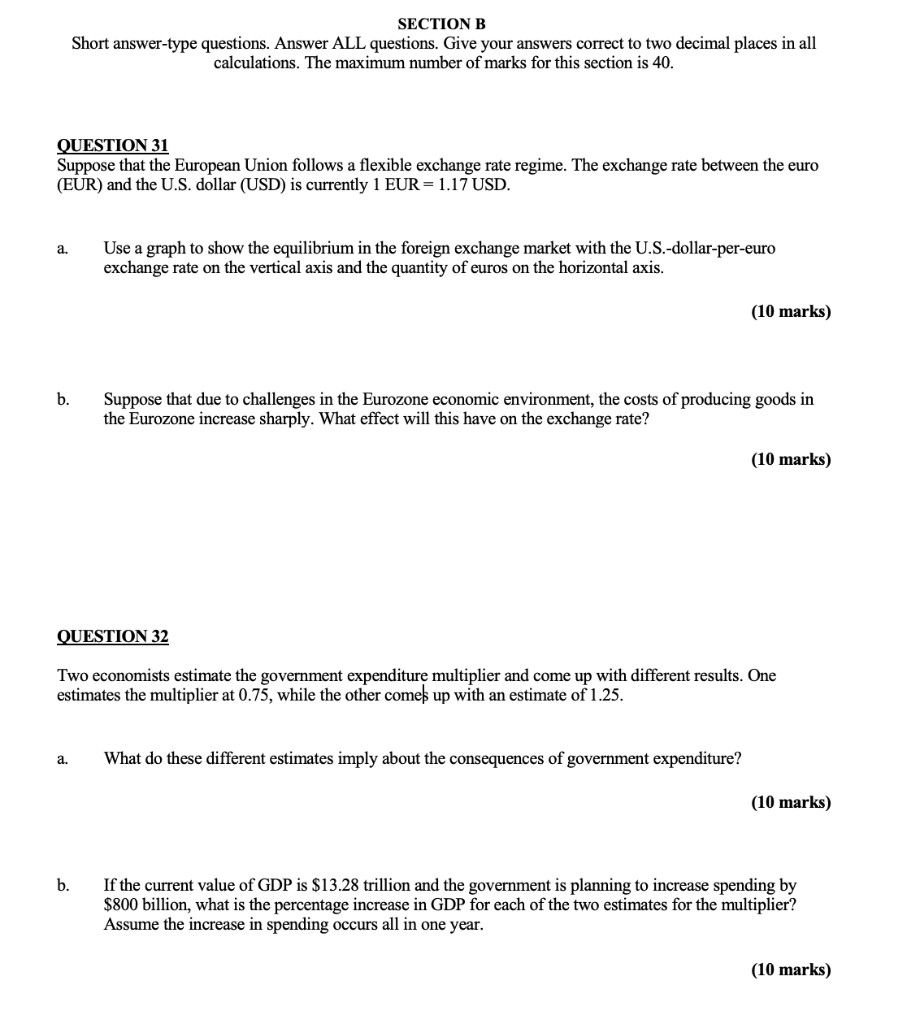 Solved SECTION B Short answer-type questions. Answer ALL | Chegg.com
