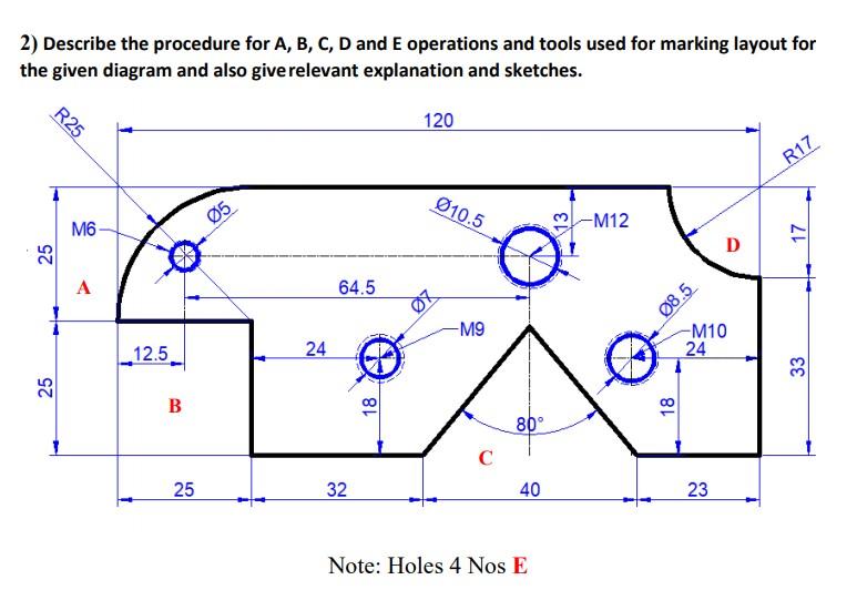 Solved 2) Describe the procedure for A, B, C, D and E | Chegg.com