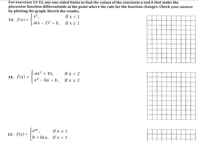 Solved For exercises 13-15, use one-sided limits to find the | Chegg.com