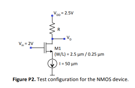 Solved Problem 2 (5 points). An NMOS device is plugged into | Chegg.com