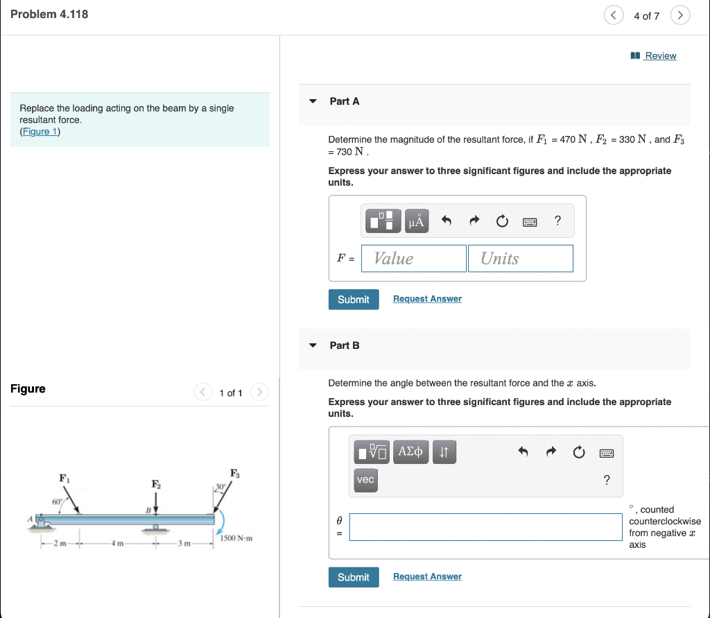 Solved Replace the loading acting on the beam by a single | Chegg.com