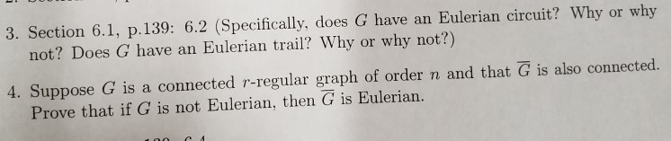 Solved 3. Section 6.1, p.139: 6.2 (Specifically, does G have | Chegg.com